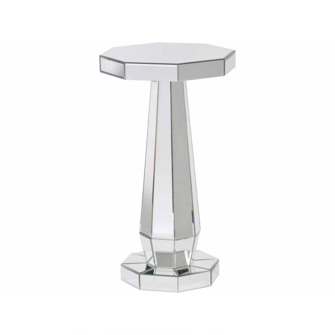 Octagonal Mirrored Lamp Table - All Home Living
