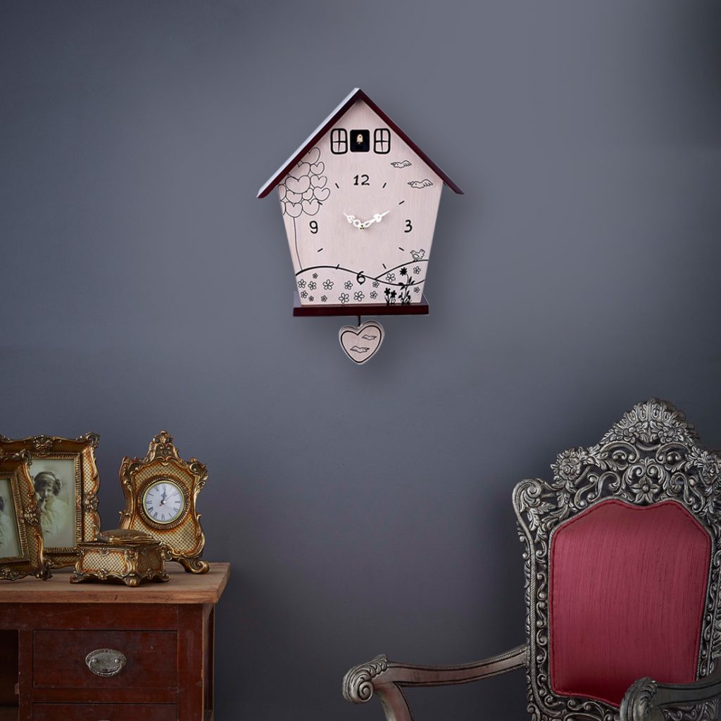 White Small Wooden Cuckoo Clock - All Home Living