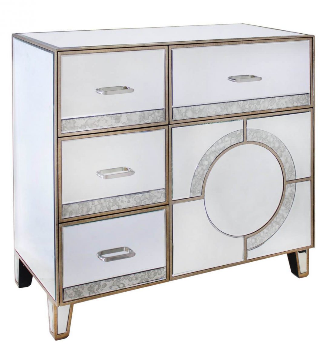 Parisian Mirrored Storage Cabinet with Drawers - All Home Living
