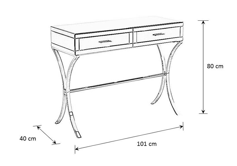 Mirrored Console with Chrome Legs - All Home Living Mirrored Console with Chrome Legs - All Home Living